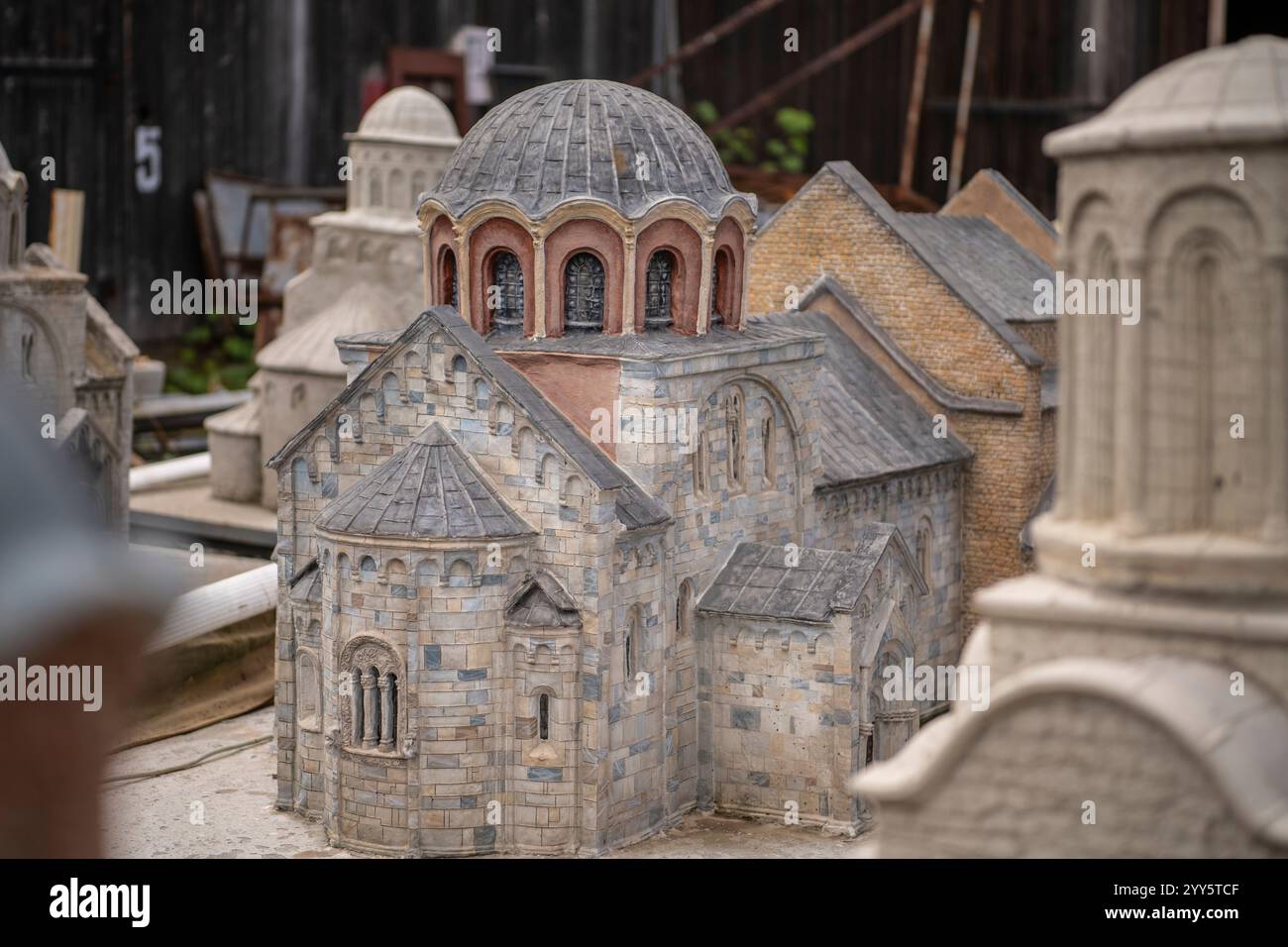 Scale model (maquette) of the old city buildings and landmarks with ...