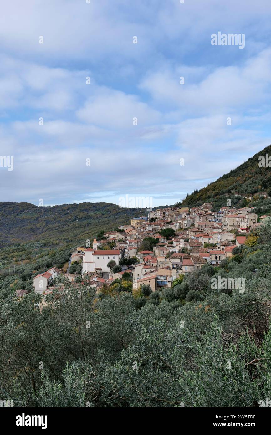 The landscape around Ottati, a small town in the province of Salerno ...
