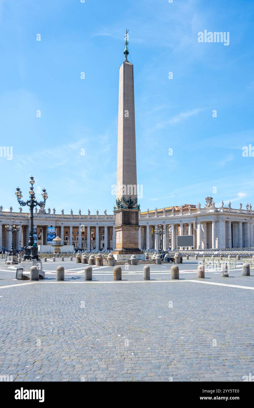 The Egyptian obelisk rises prominently in the center of Saint Peter's ...