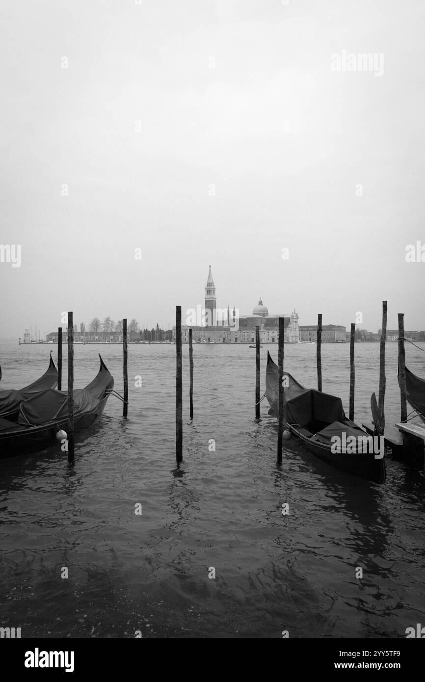 Venice Waterway with Gondolas during an Italian Winter Stock Photo - Alamy