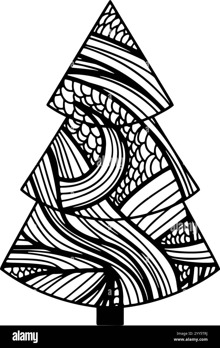 A black silhouette tree with a swirl design, perfect for elegant ...