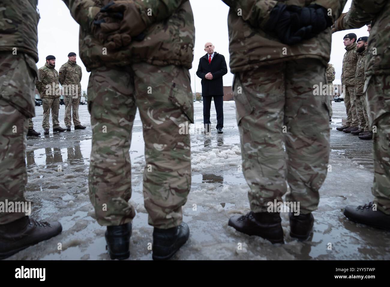 Defence Secretary John Healey meets British personnel at the Tapa ...