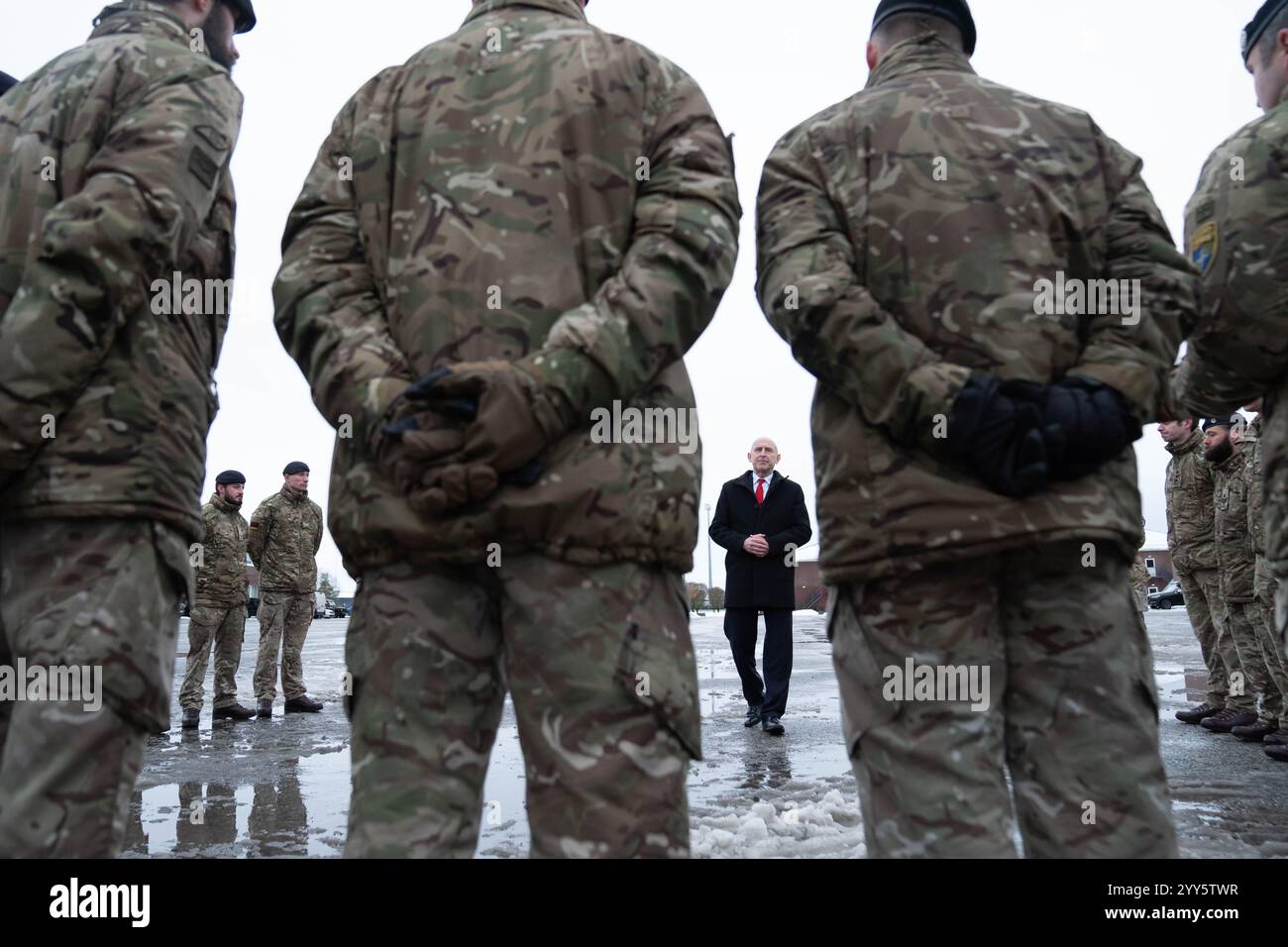 Defence Secretary John Healey meets British personnel at the Tapa ...