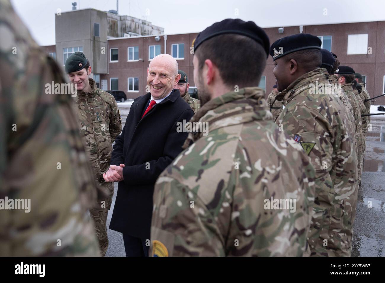 Defence Secretary John Healey meets British personnel at the Tapa ...