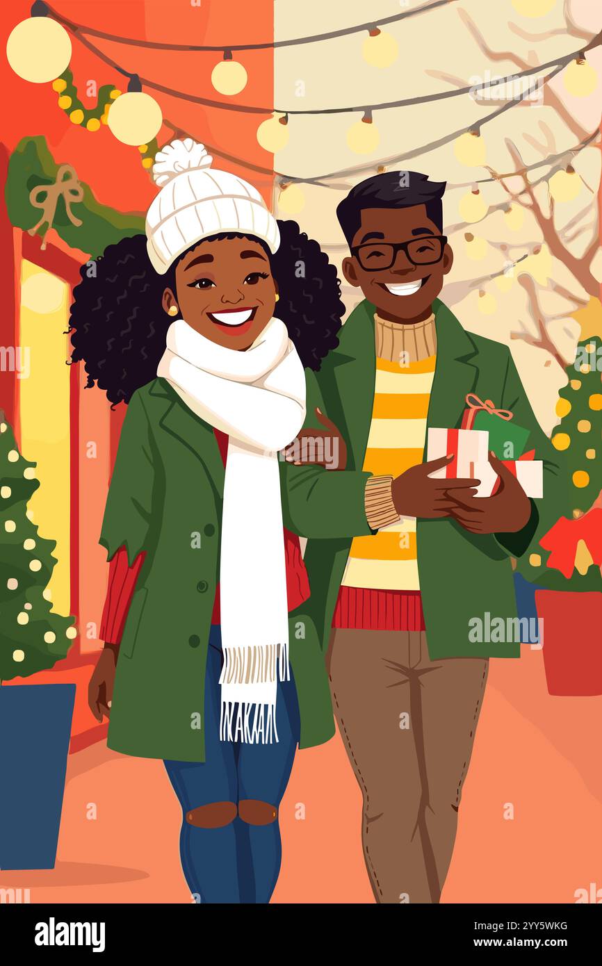 Happy young couple joy Stock Vector Images - Alamy