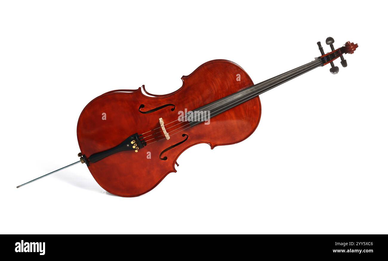 Beautiful cello isolated on white. Classic musical instrument Stock ...