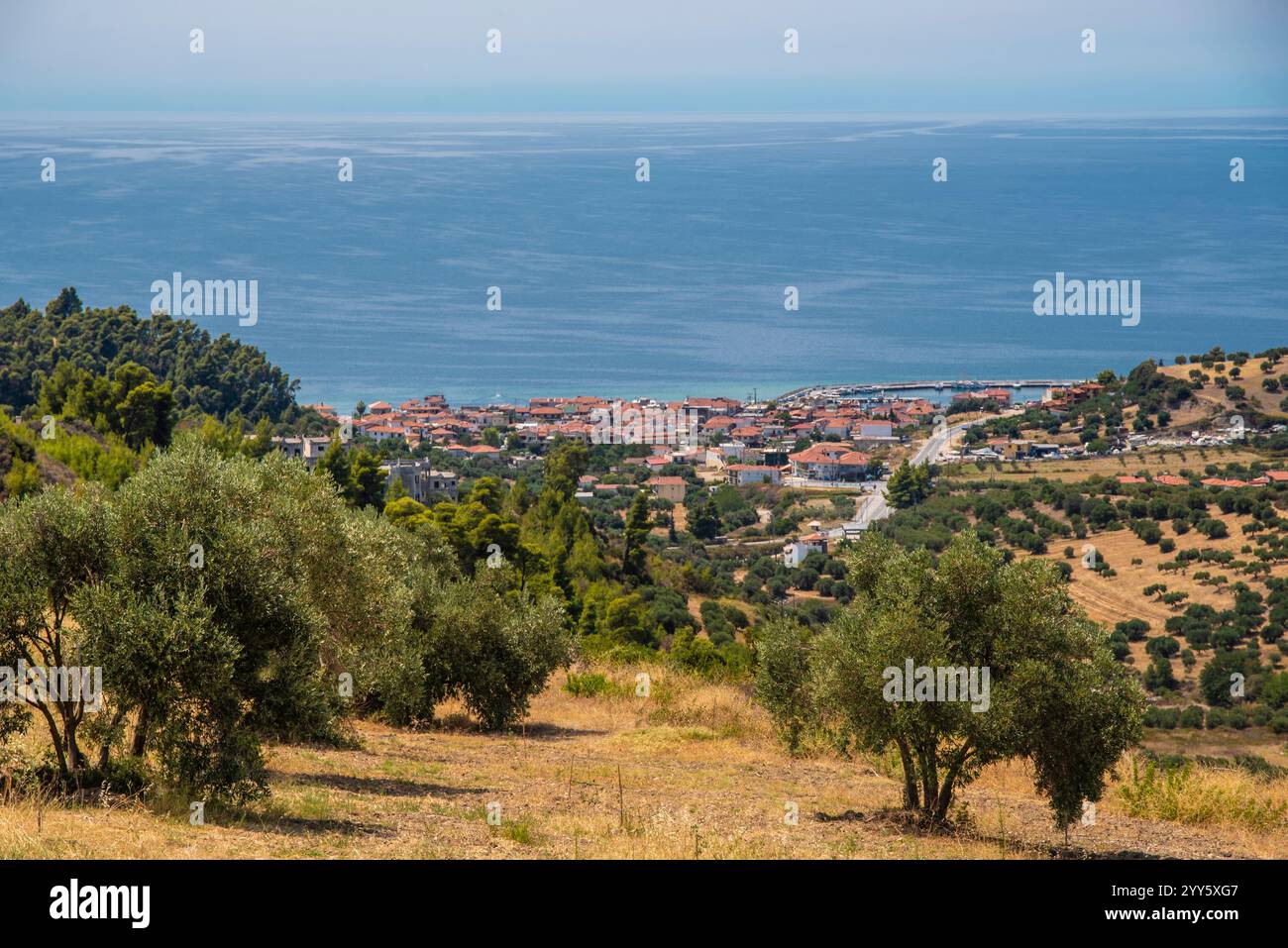Top view nea skioni village hi-res stock photography and images - Alamy