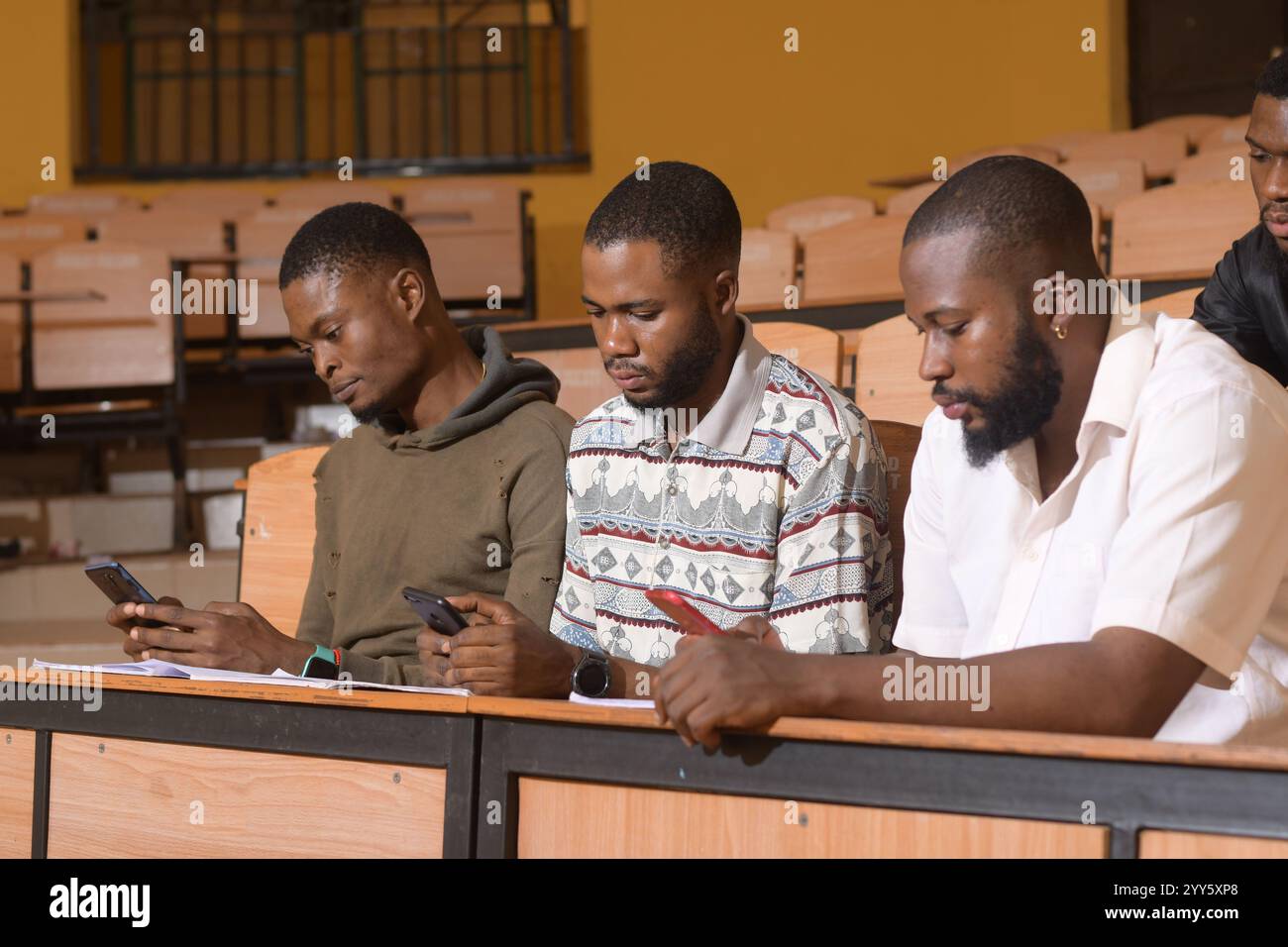 group of students in the classroom reading together happily Stock Photo ...