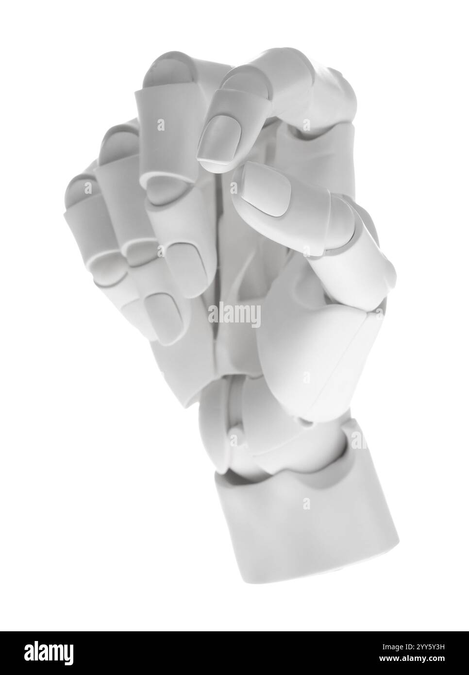 Artificial intelligence. Robot hand gesturing on white background Stock ...