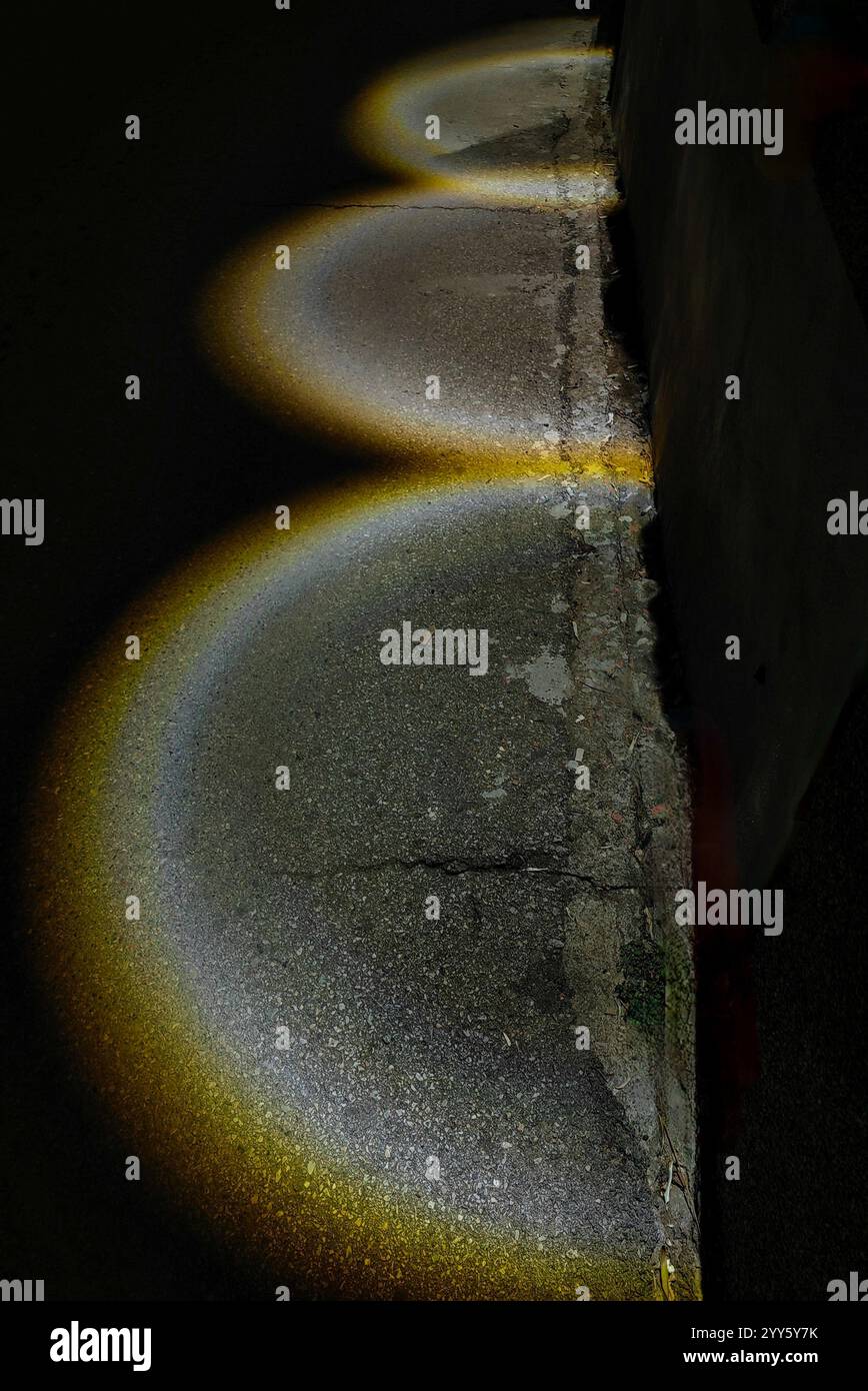 Glowing Curves: Abstract Street Perspective at Night Stock Photo - Alamy