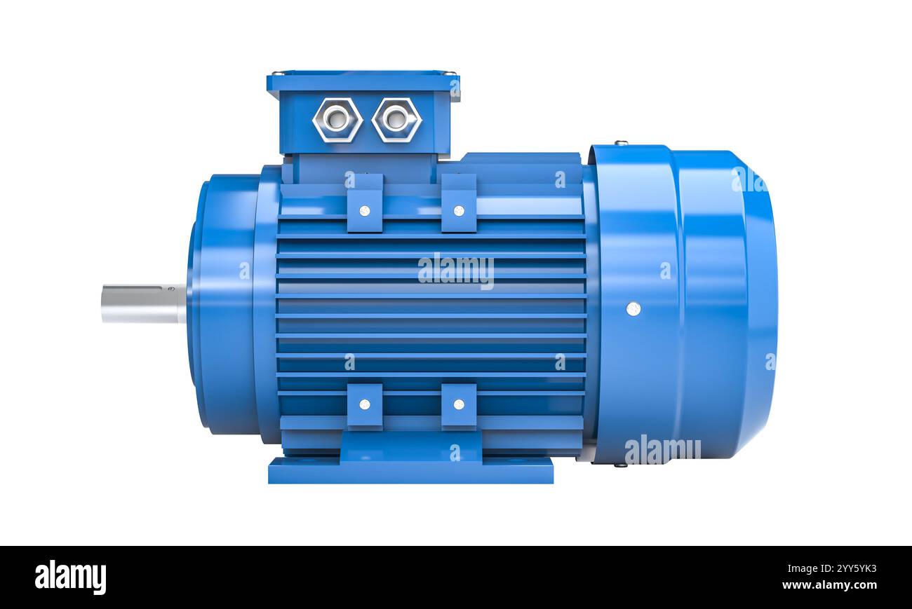 Blue industrial electric motor isolated on transparent background Stock ...