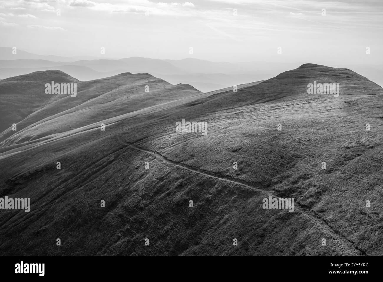 Beautiful landscape green peak Black and White Stock Photos & Images ...