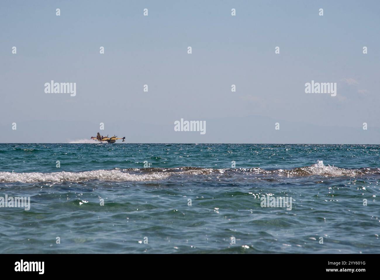 Canadair, Fire-Fighter Airplane, a twin-engined water bomber preparing ...