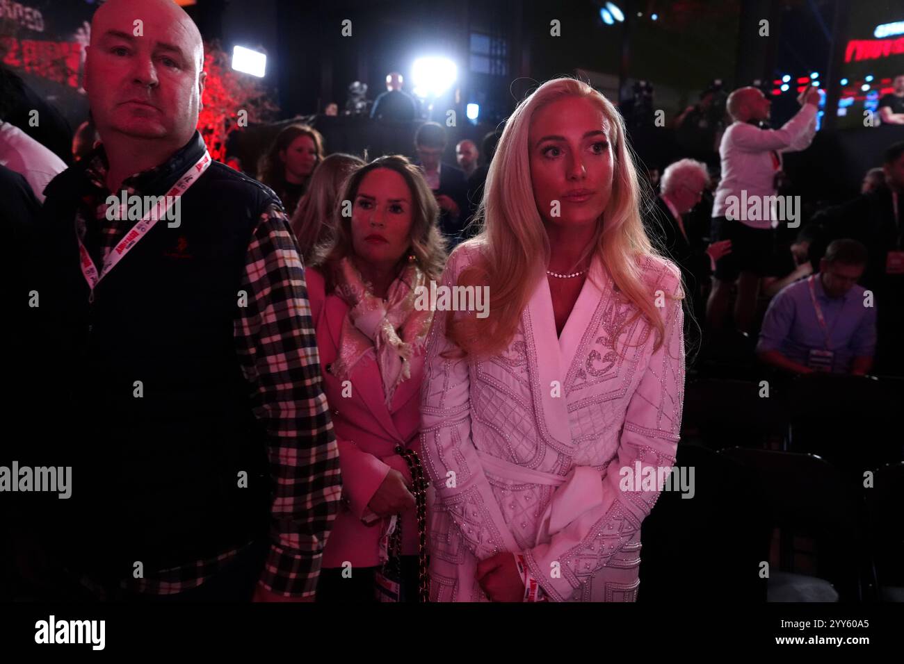 Tyson Fury's wife, Paris Fury (right) during a press conference in ...