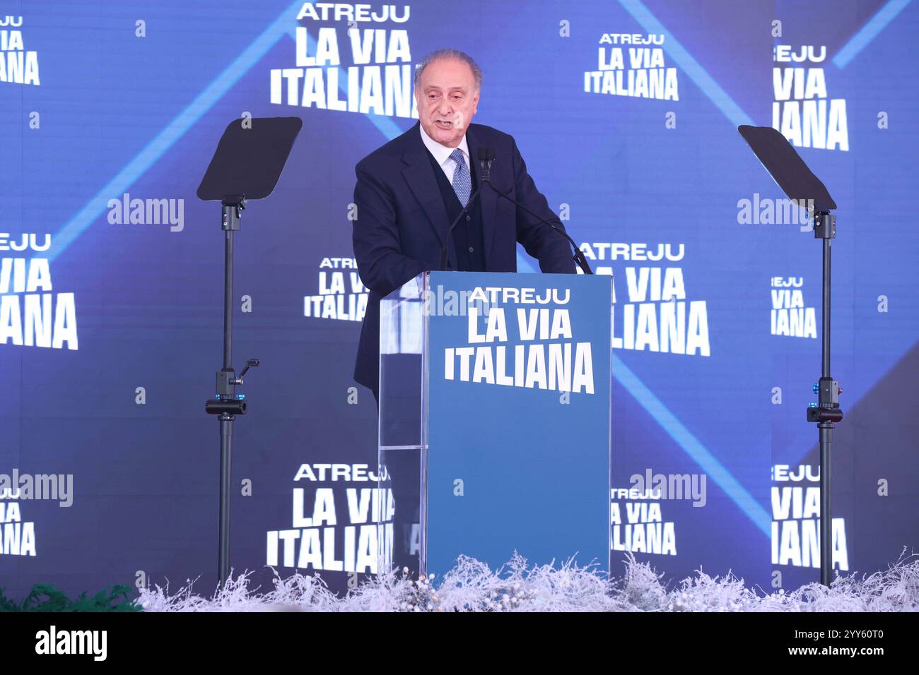 Rome, Italy. 15th Dec, 2024. Lorenzo Cesa, leader of UDC speaks at the ...
