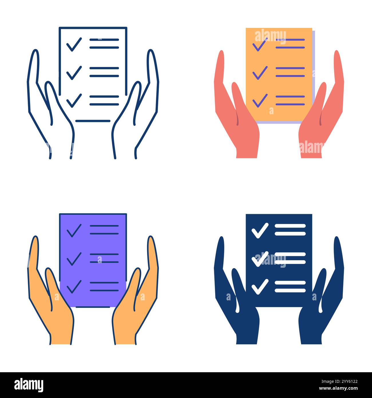 Responsibility icon set in flat and line style. Obligation, duties ...
