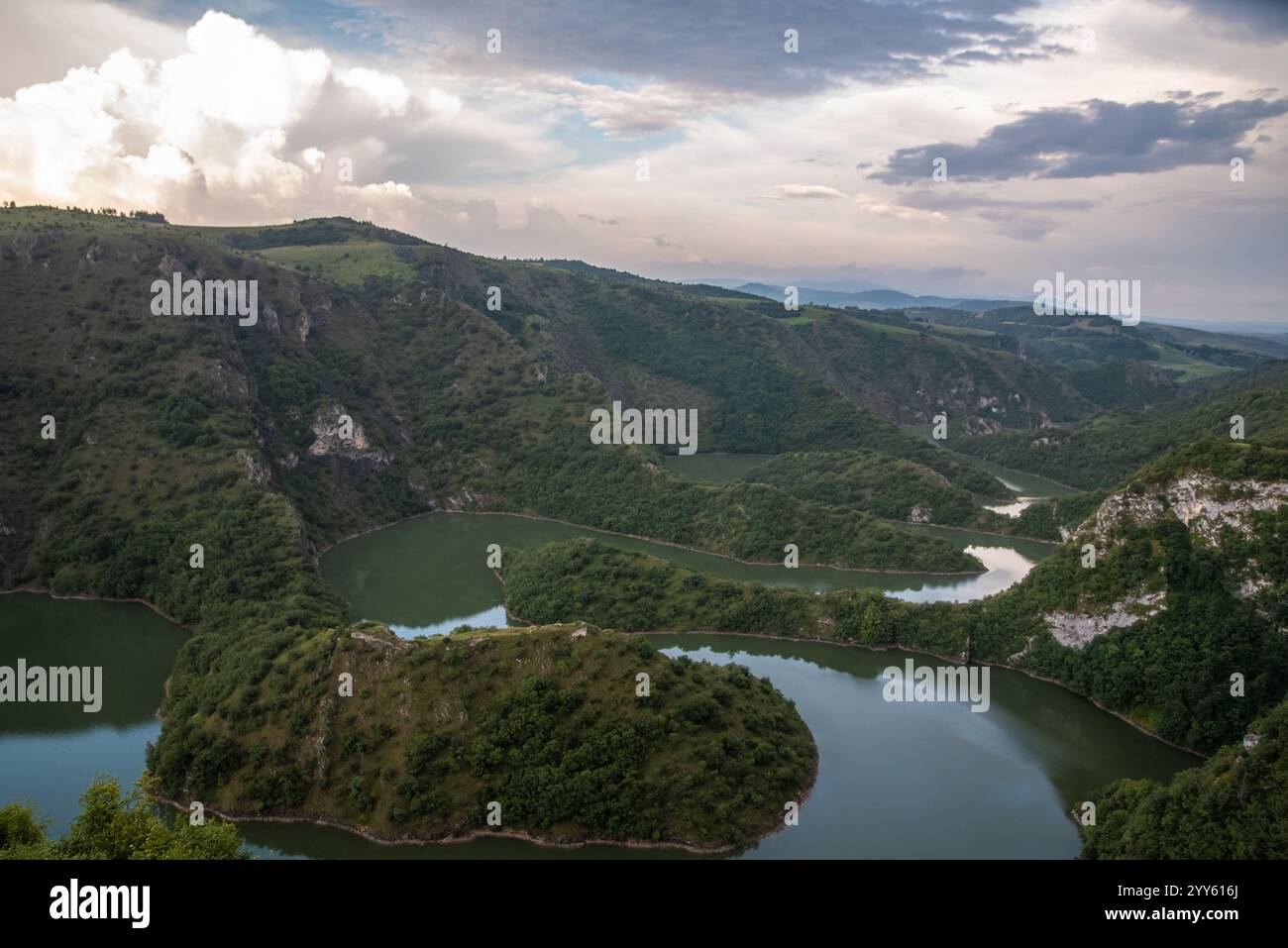 Canyon with meanders on the river Uvac, on the Zlatar Mountain, the ...