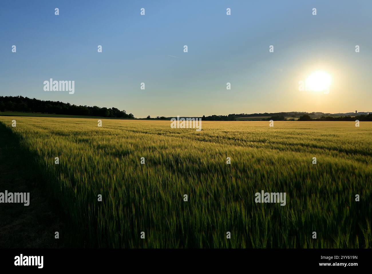 Sunset with a harsh contrast from light to dark Stock Photo - Alamy