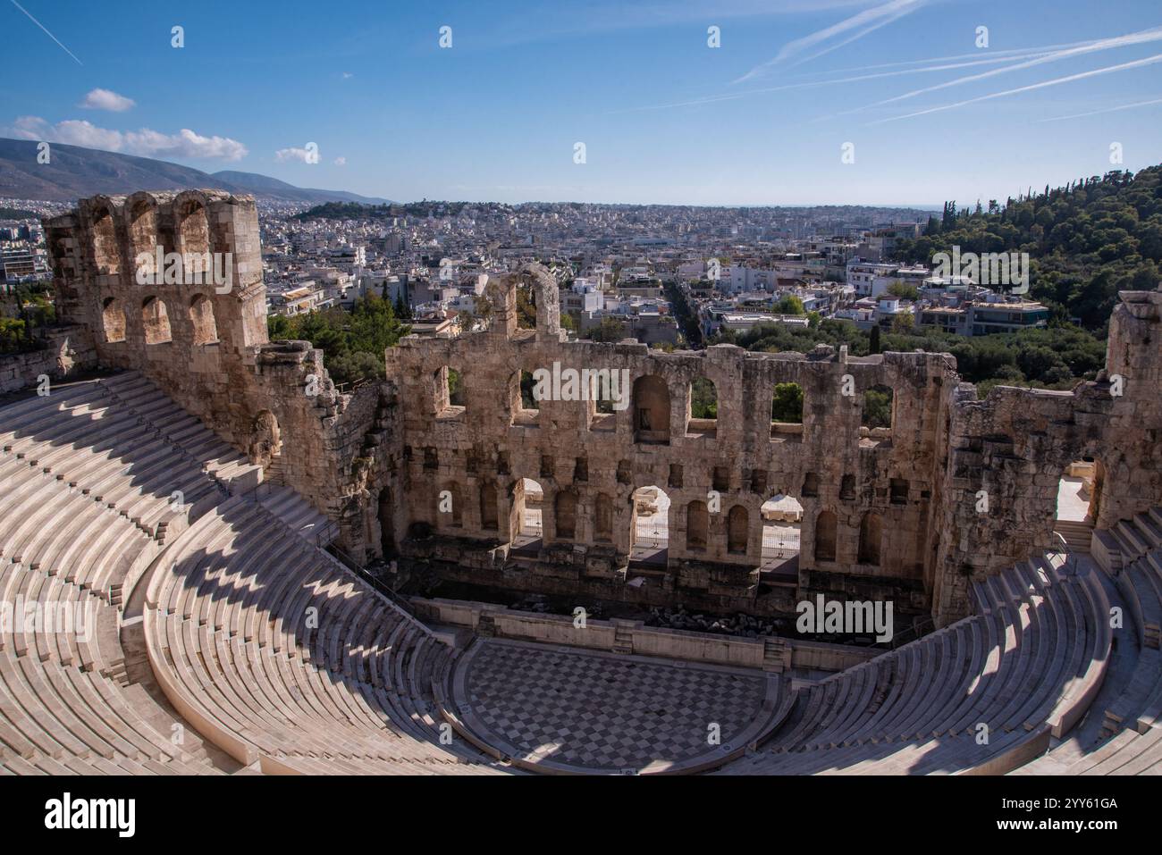 Ancient Odeon of Herodes Atticus theater - amphitheater of Acropolis of Athens, Greece.Landmark ...
