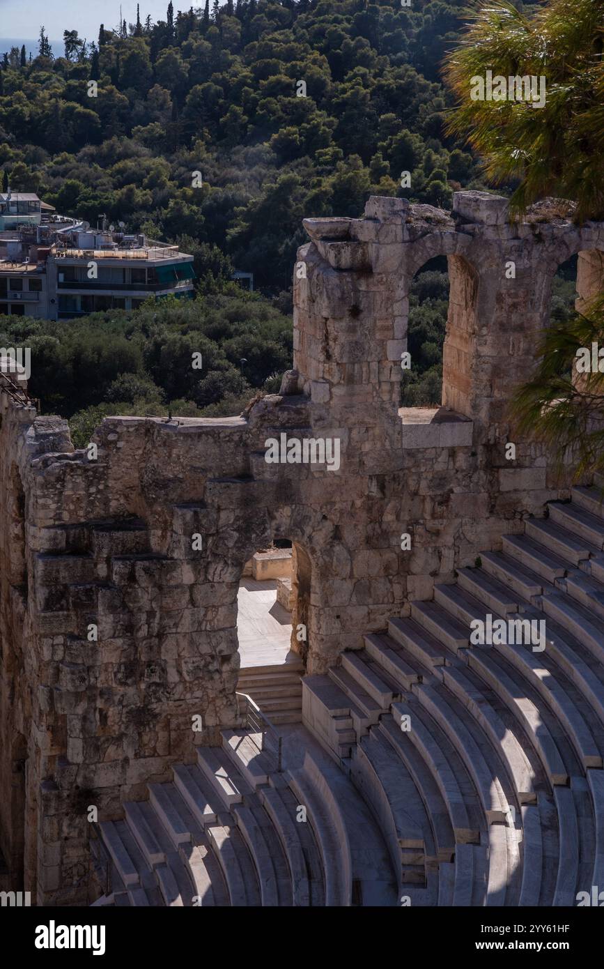 Ancient Odeon of Herodes Atticus theater - amphitheater of Acropolis of Athens, Greece.Landmark ...