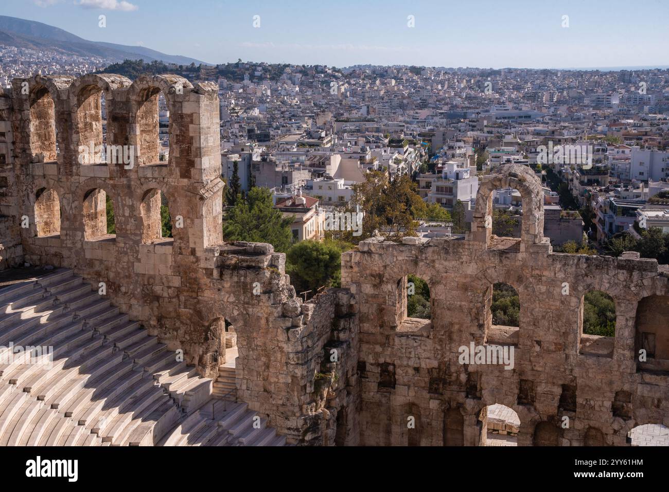 Ancient Odeon of Herodes Atticus theater - amphitheater of Acropolis of Athens, Greece.Landmark ...