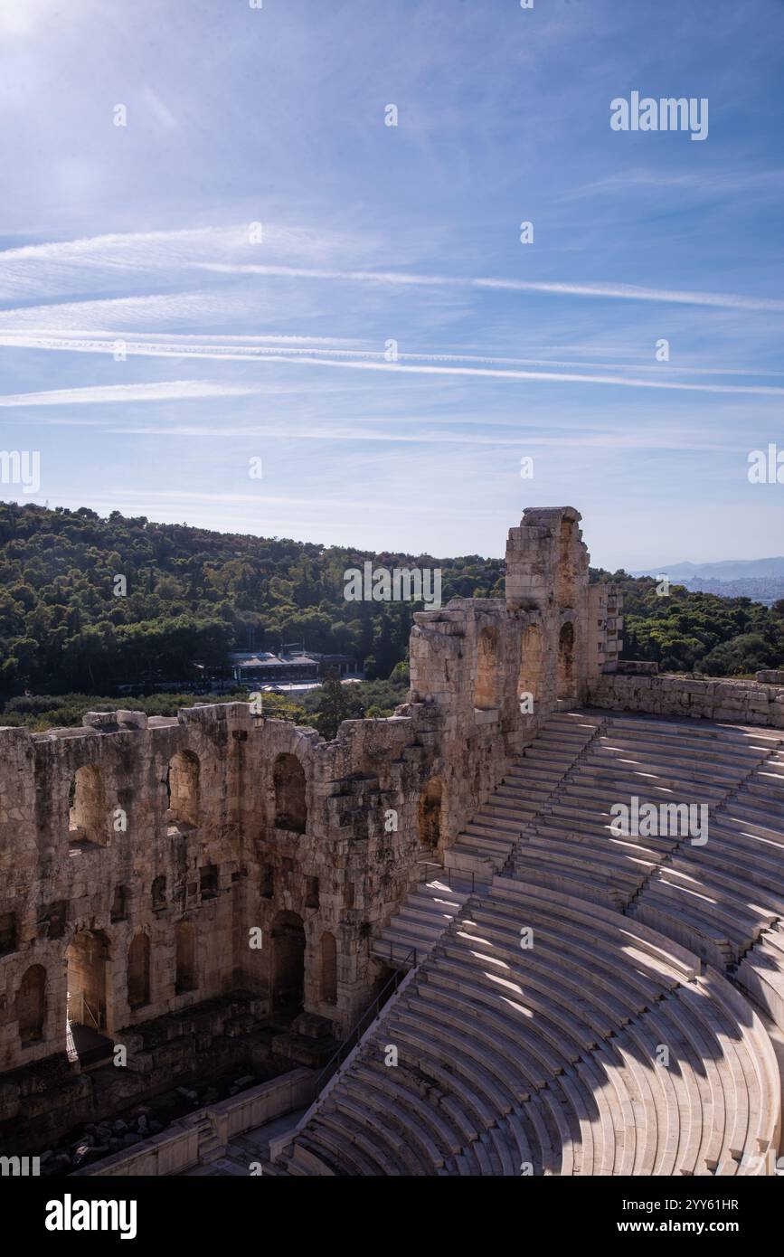 Ancient Odeon of Herodes Atticus theater - amphitheater of Acropolis of Athens, Greece.Landmark ...