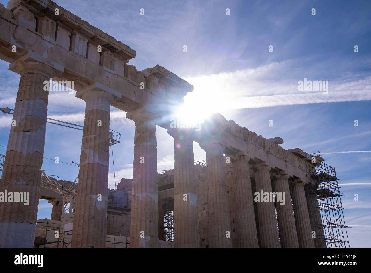 Parthenon on Acropolis, Athens, Greece. An ancient Greek temple arhitecture and the main tourist ...