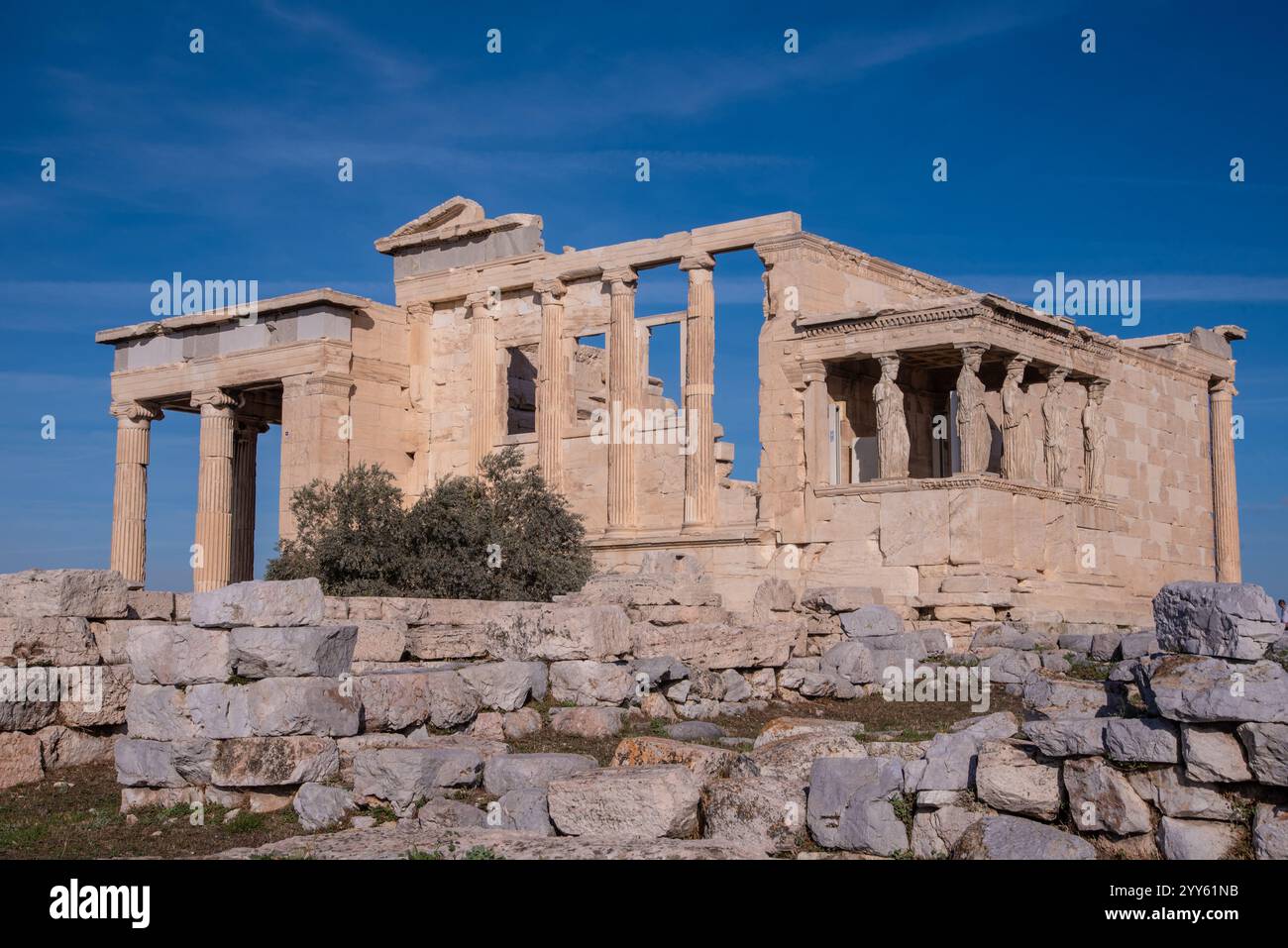 Ancient ruins of Propylaia or Propylaea, Acropolis, Athens, Greece. Gateway to the Acropolis ...