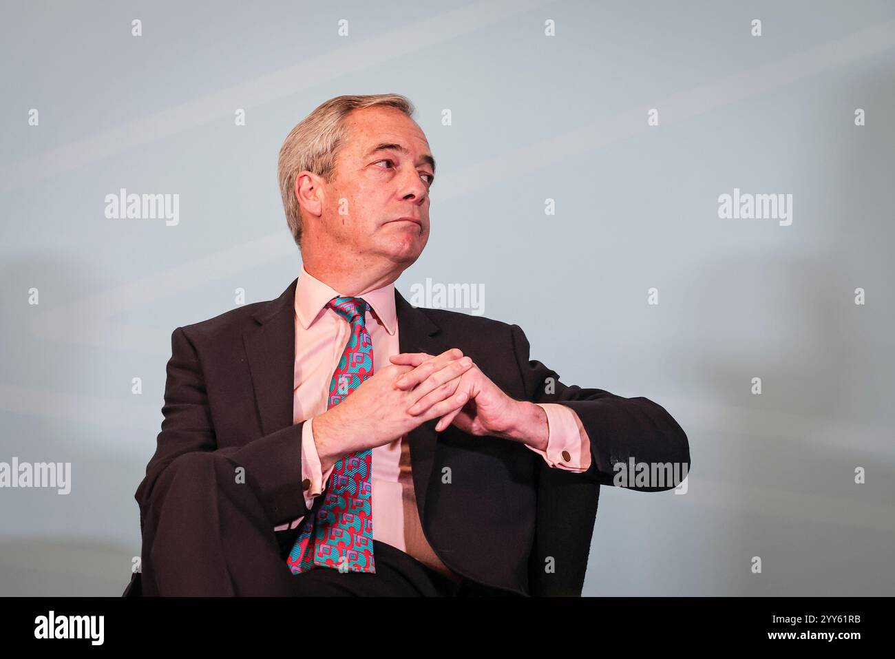 Nigel Farage. Reform UK Party founder and Member of Parliament Clacton ...