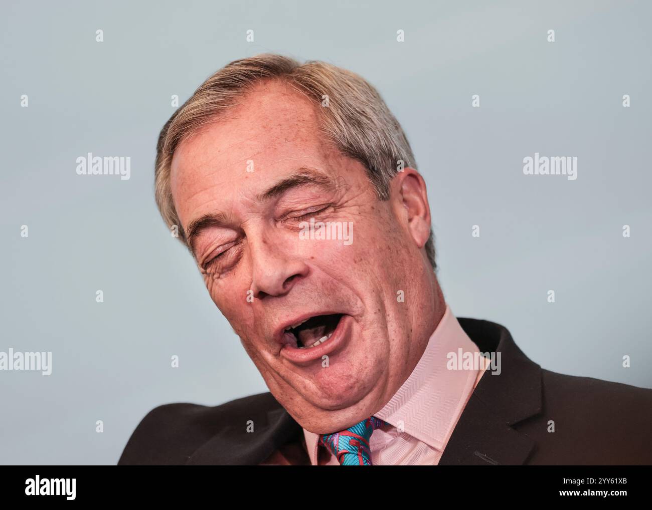 Nigel Farage. Reform UK Party founder and Member of Parliament Clacton ...
