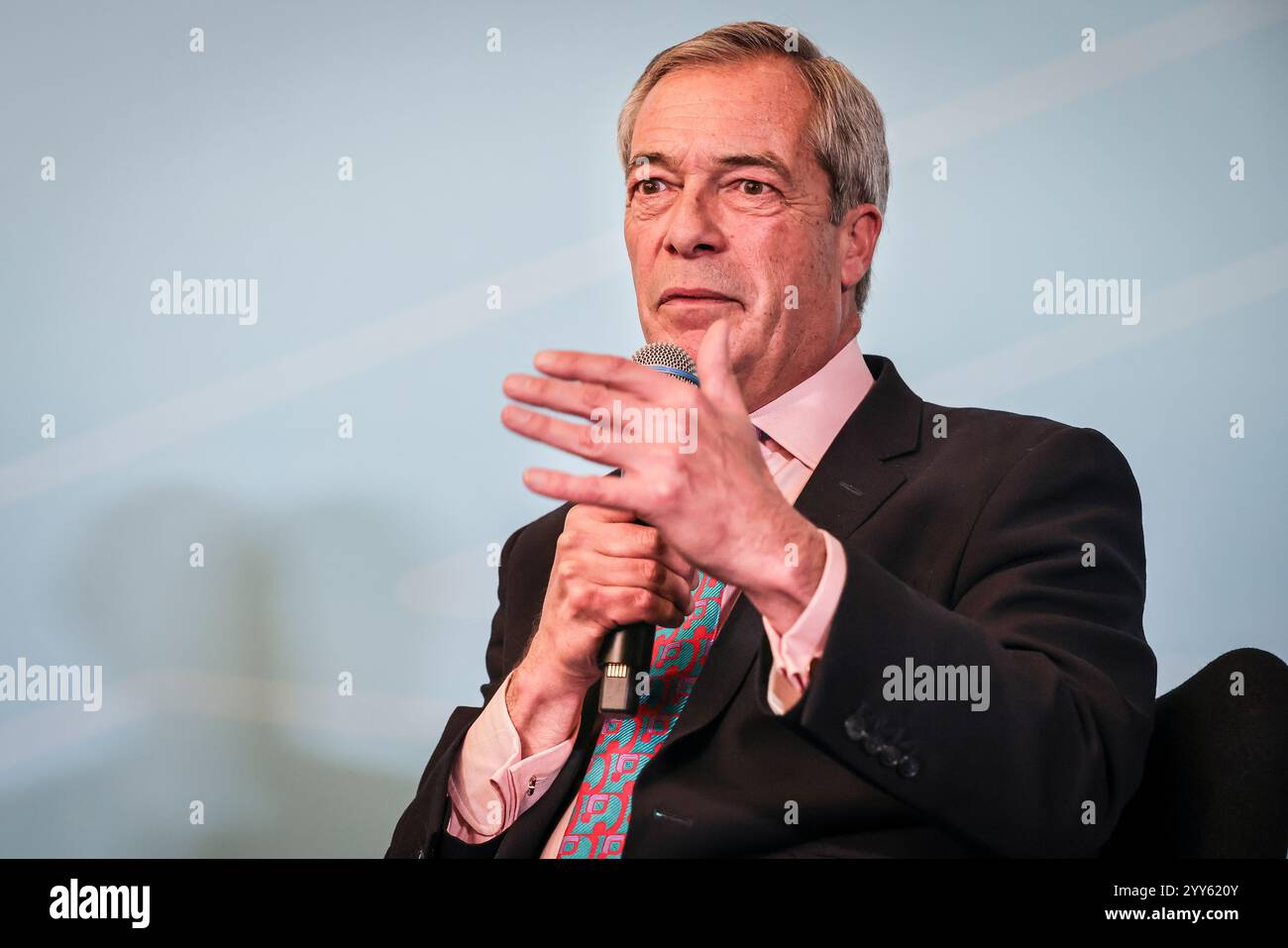 Nigel Farage. Reform UK Party founder and Member of Parliament Clacton ...