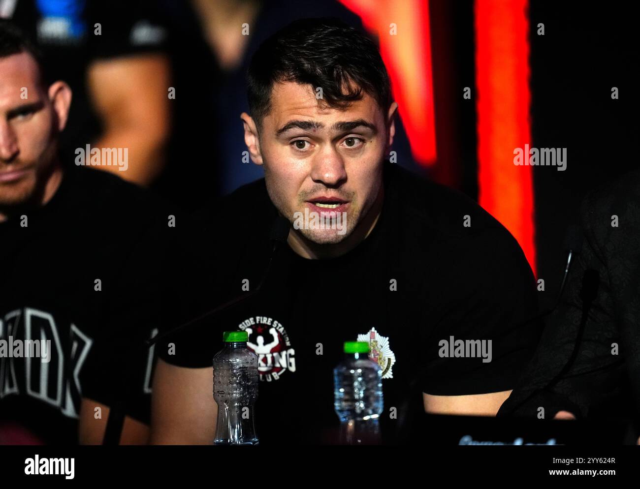 Boxer David Allen during a press conference in Riyadh, Saudi Arabia ...