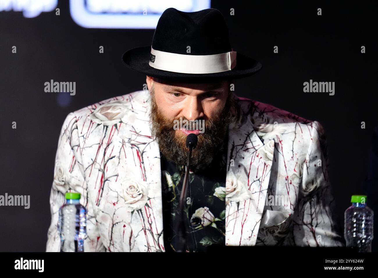 Boxer Tyson Fury during a press conference in Riyadh, Saudi Arabia ...