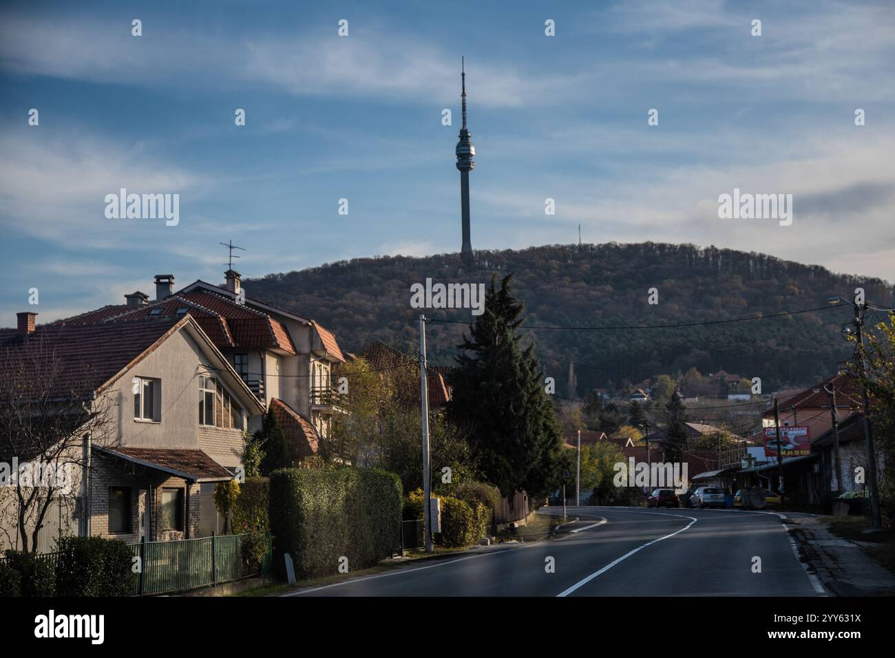 The Avala Tower, 204 m tall telecommunications tower in Avala mountain ...