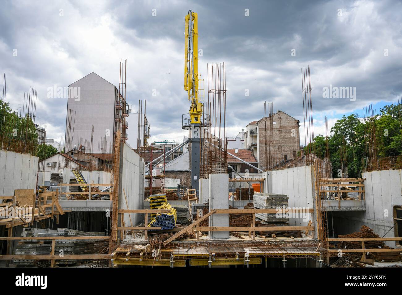 Reinforced concrete basement of high-rise residental building under ...
