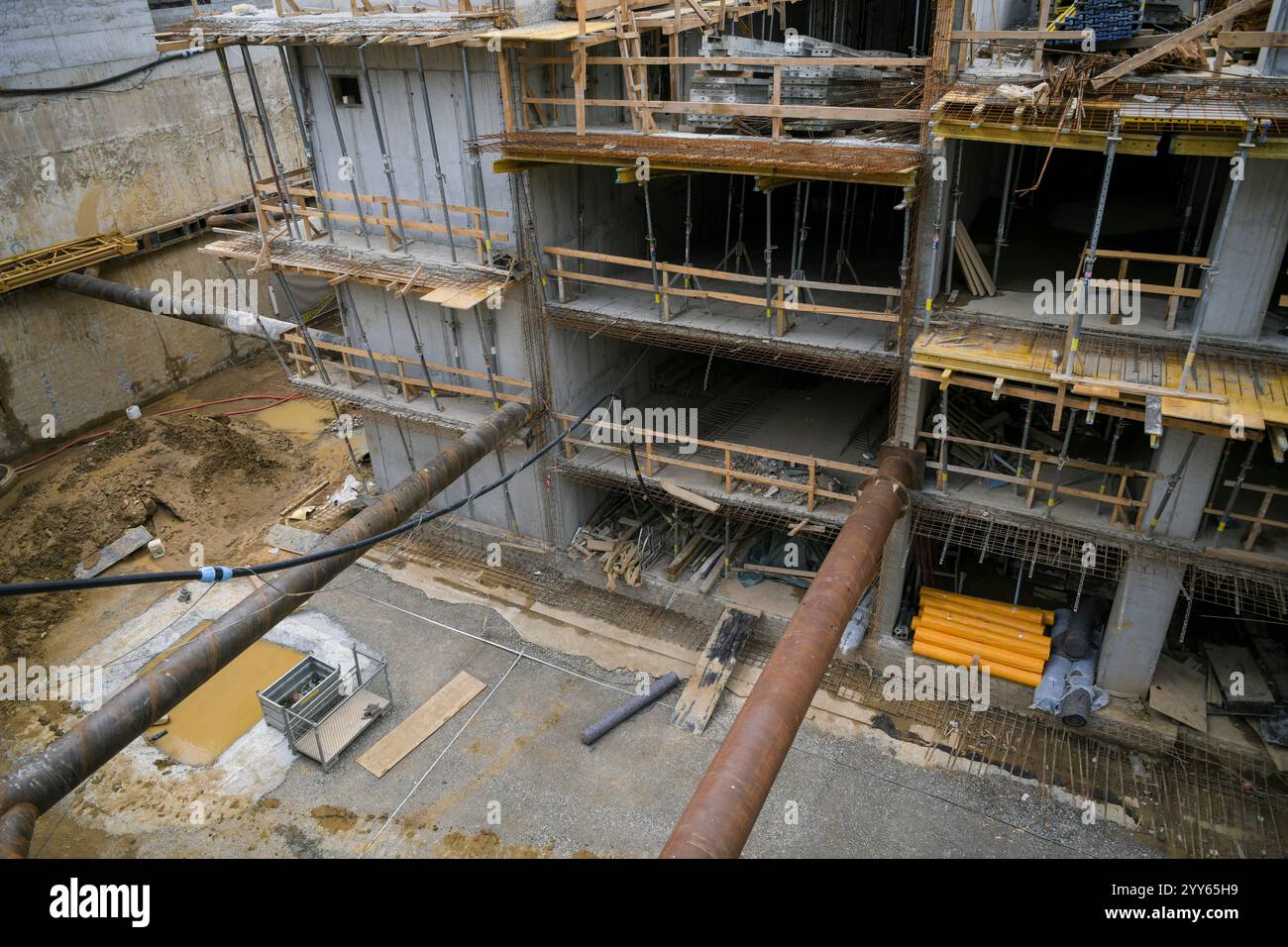 Reinforced concrete basement of high-rise residental building under ...