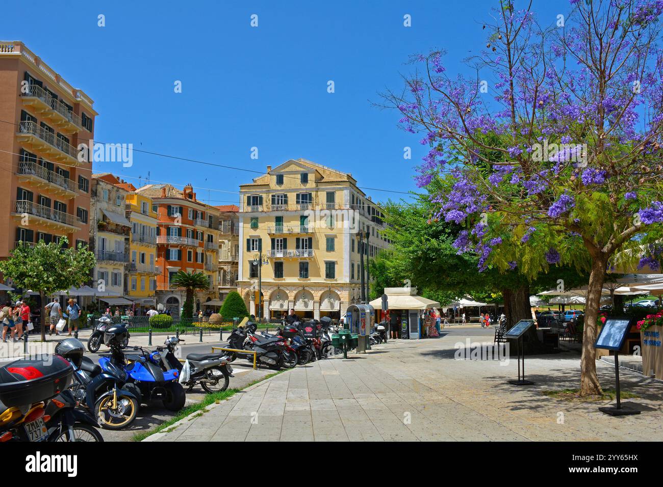 Corfu, Greece - June 6th 2024. The junction between Eleftherias Street ...