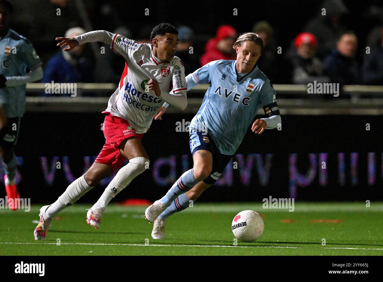 NOORDWIJK - (l-r) Riley Reemnet of VV Noordwijk, Jesse Bosch of Willem ...