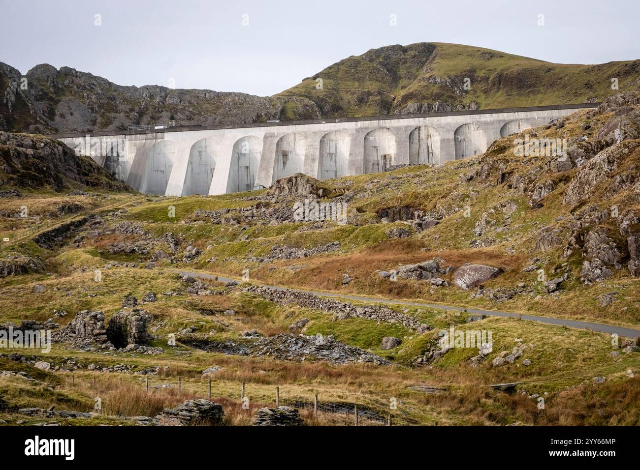 Llyn Stwlan dam used for pumped storage hydro electricity generation ...