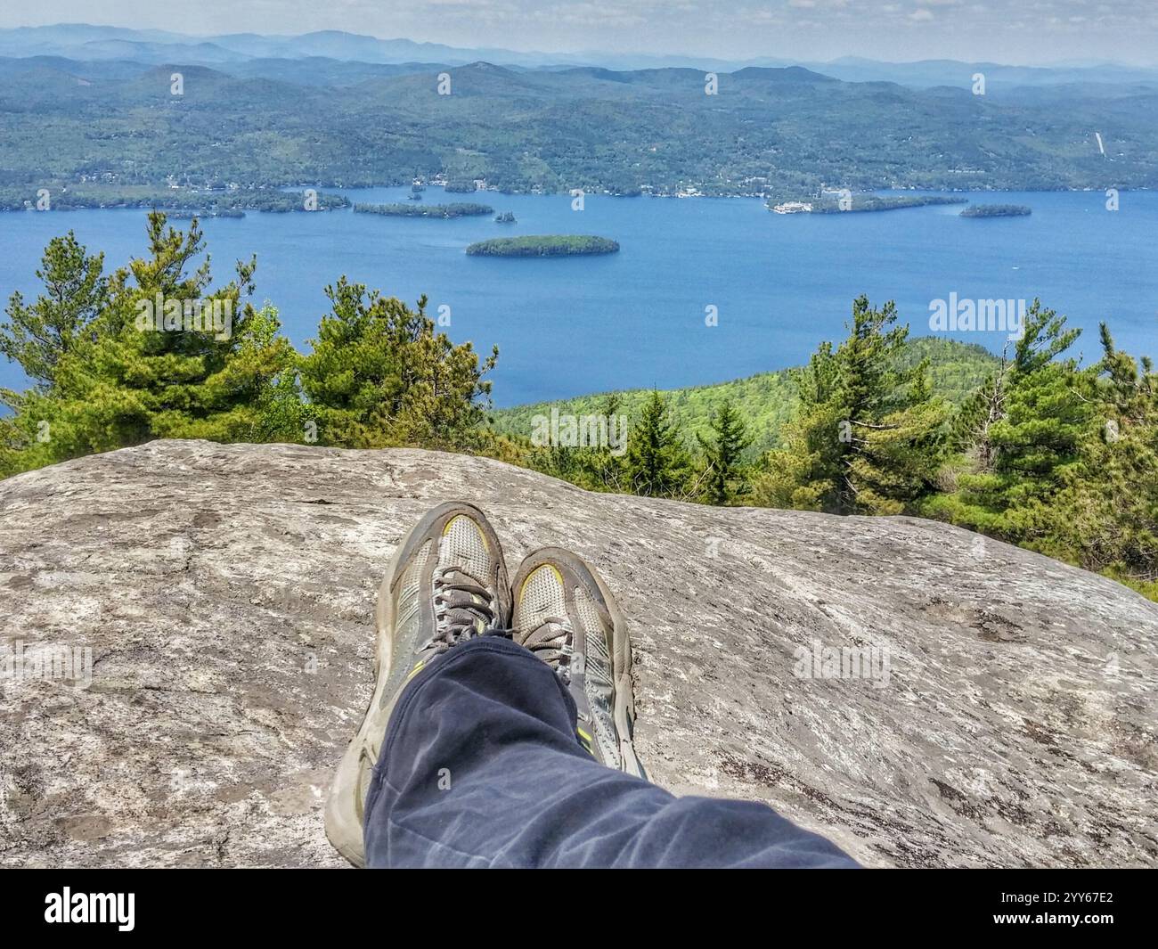 Hiking Lake George Buck Mountain View from Summit Stock Photo - Alamy
