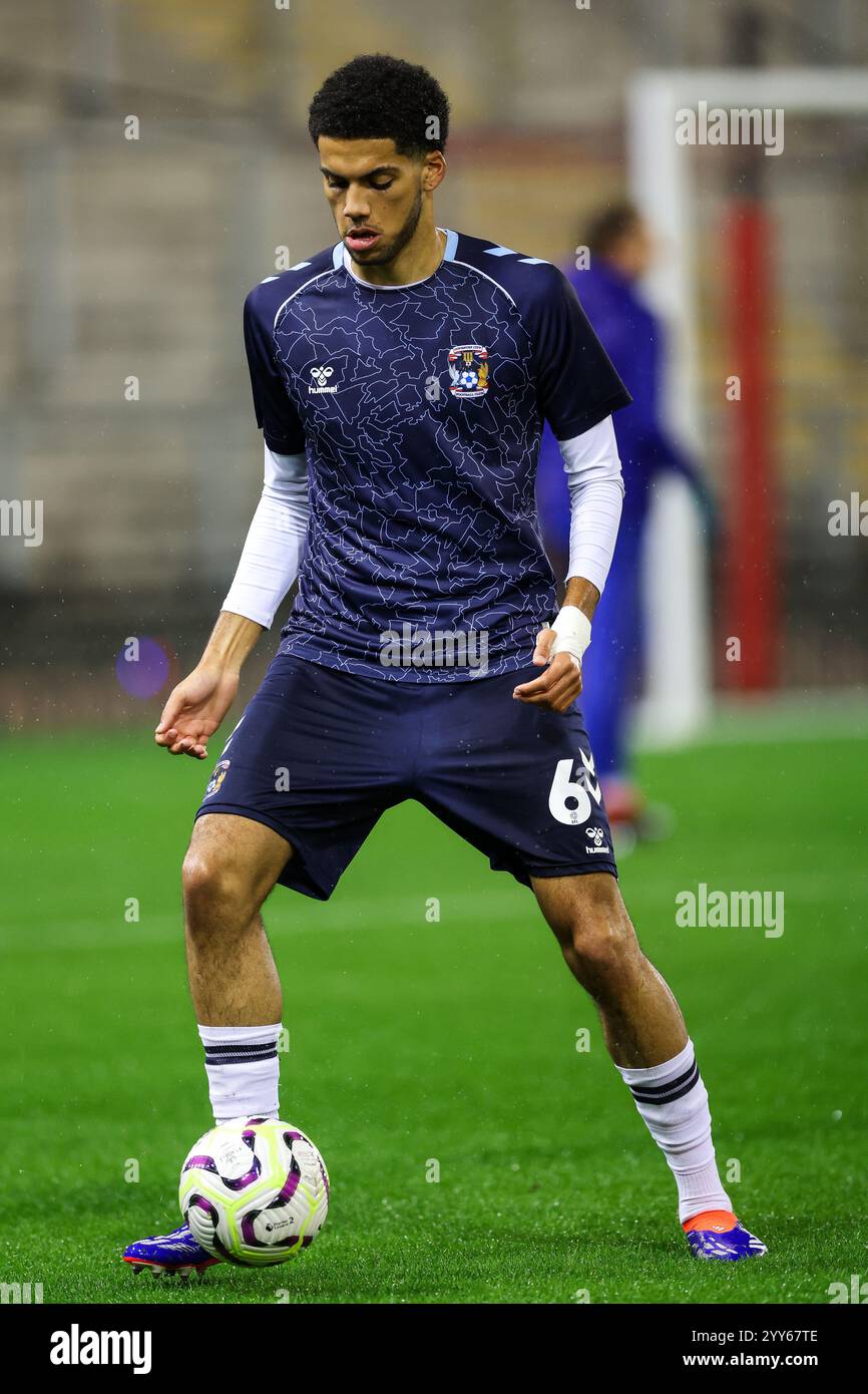 Coventry City’s Joshua Gordon before the FA Youth Cup third round match ...