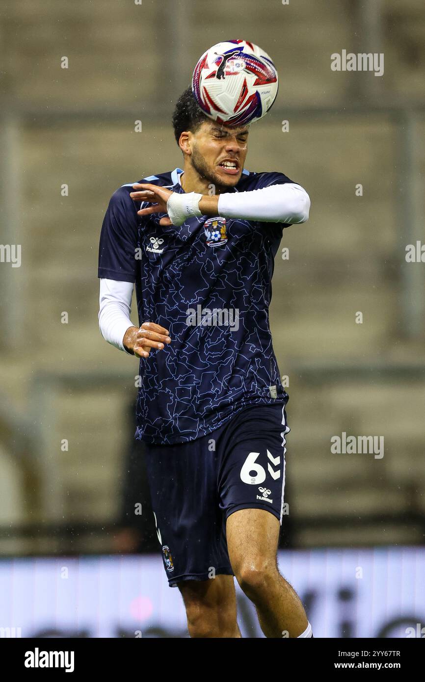 Coventry City’s Joshua Gordon before the FA Youth Cup third round match at Leigh Sports Village ...