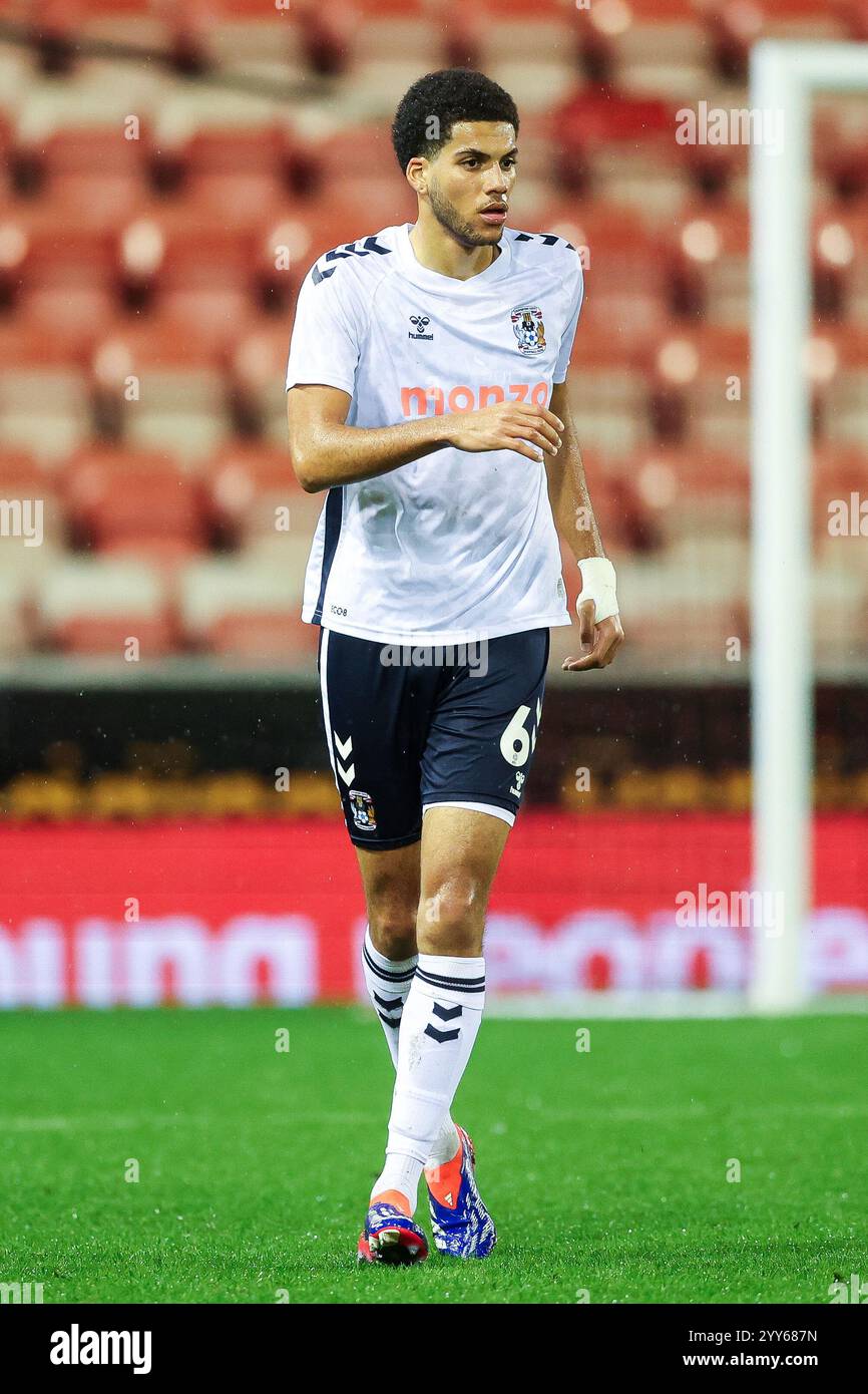 Coventry City’s Joshua Gordon during the FA Youth Cup third round match ...