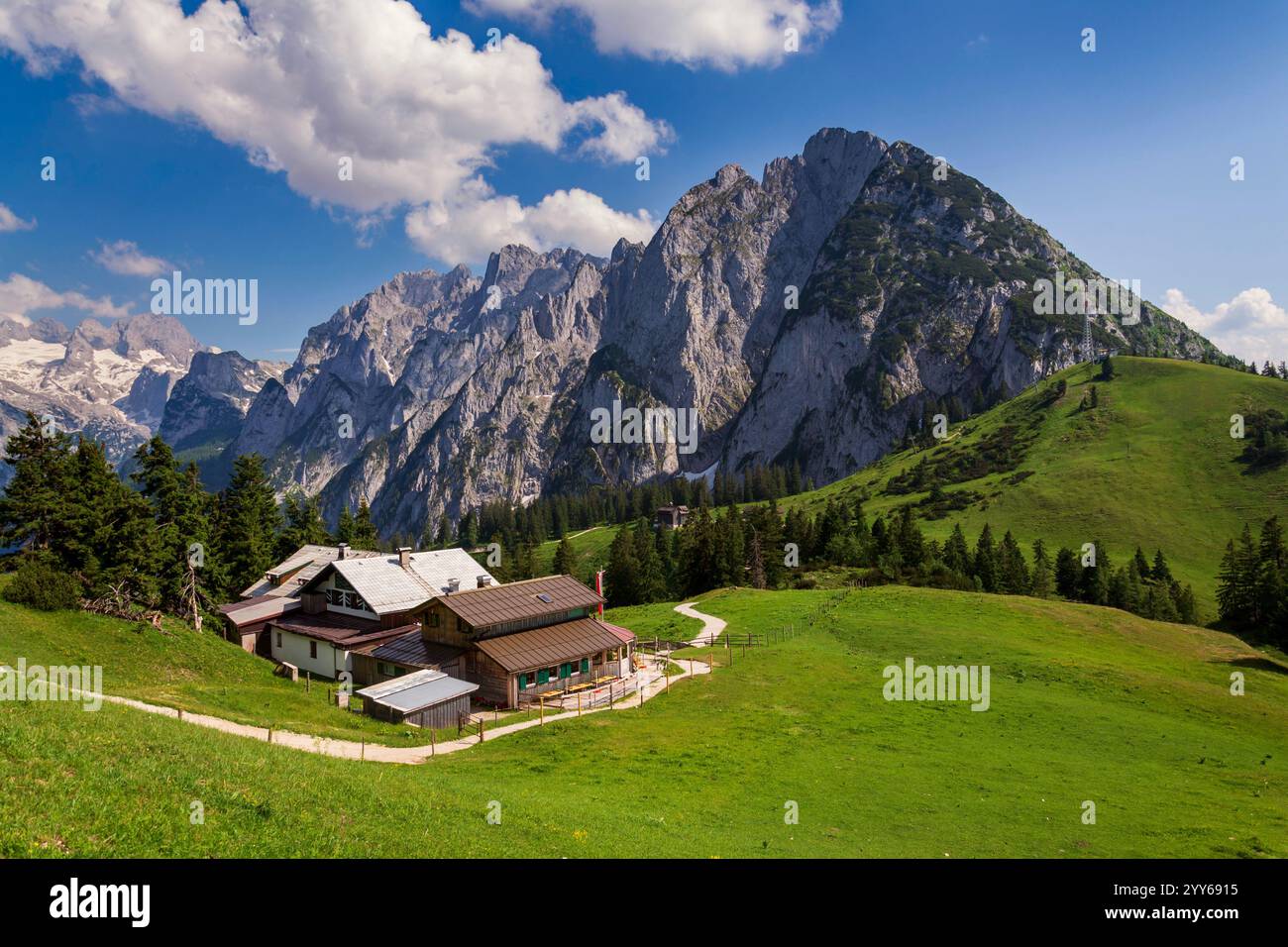 Donnerkogel Mountain in Alps, Gosau, Gmunden district, Upper Austria ...
