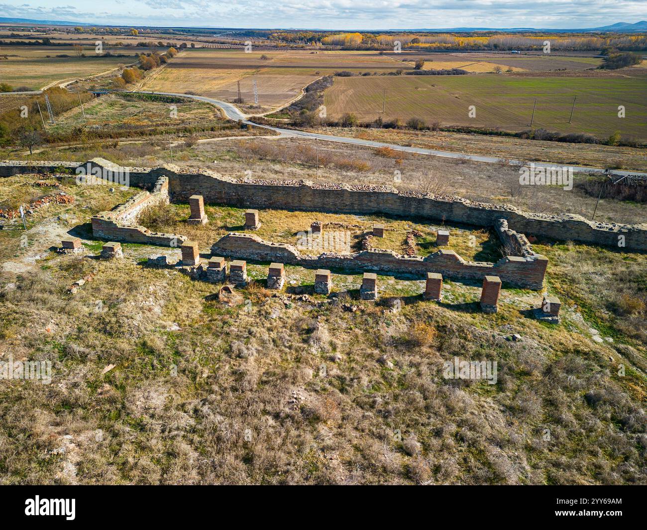 Drone top view The ancient Thracian city of Kabyle, Kabile or Cabyle in ...
