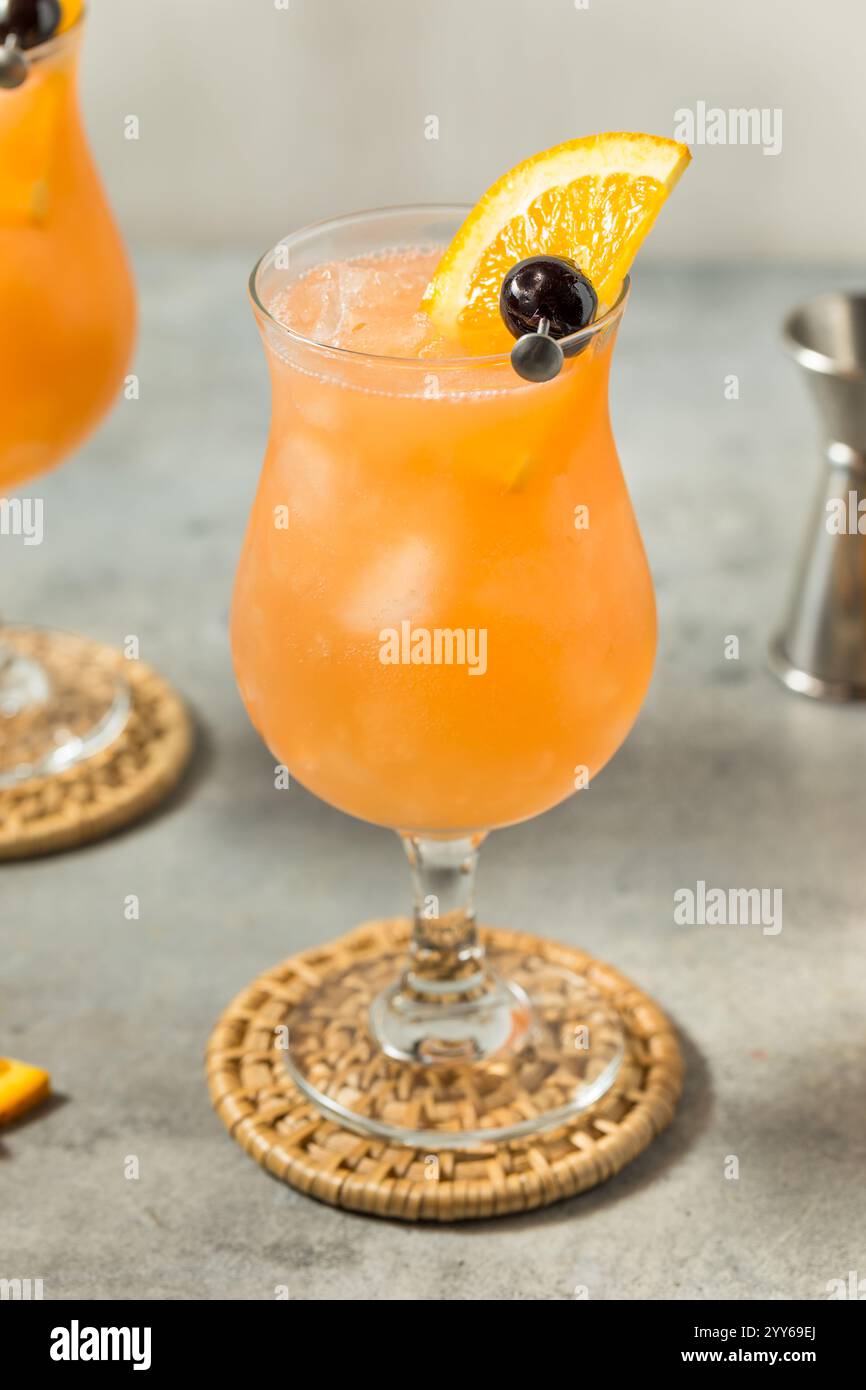 Cold Refreshing Rum Hurricane Cocktail with Orange and Pineapple Stock ...