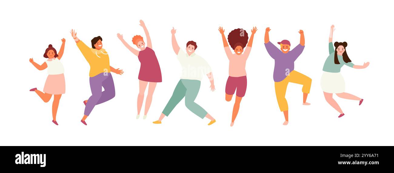 Group jumping happy kids isolated on white background. Childhood and ...