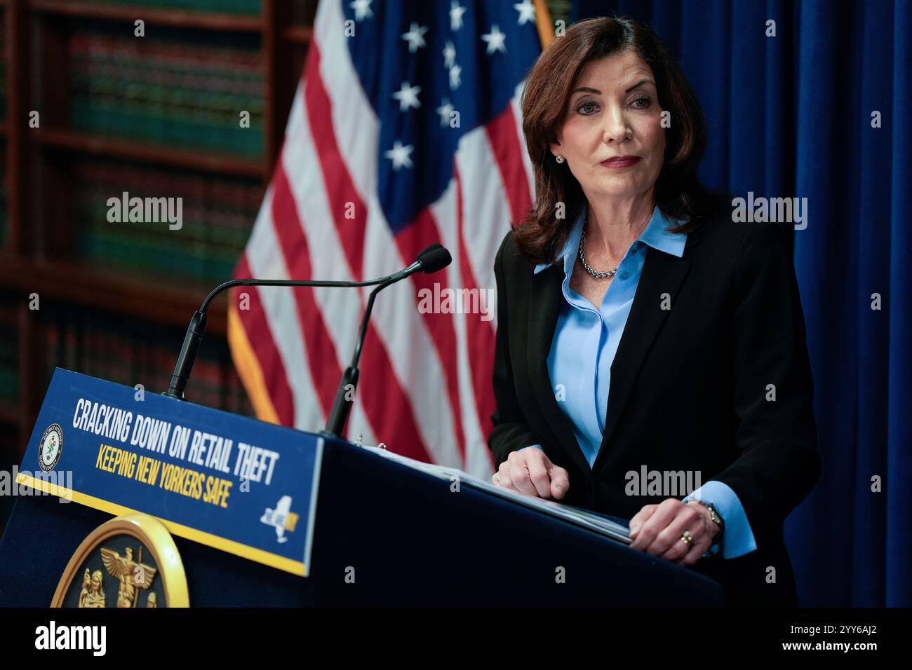 FILE - New York Gov. Kathy Hochul speaks at a press conference in the ...