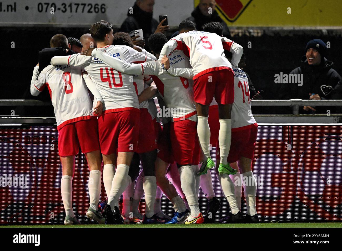 NOORDWIJK - Arantis Roep of VV Noordwijk celebrates the 2-0 during the ...