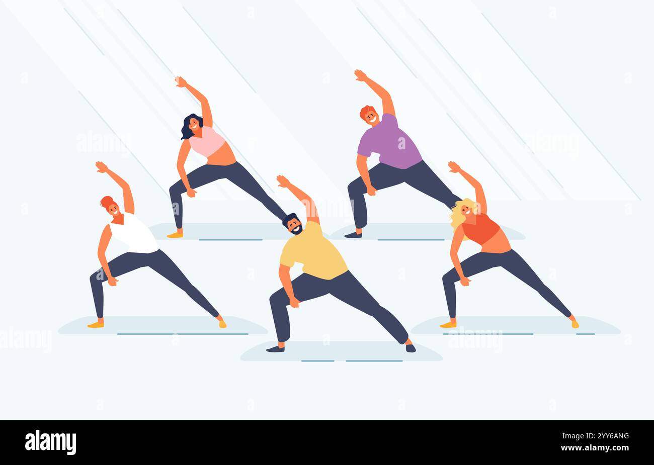 Sports group of people fitness training in the gym. Healthy lifestyle ...